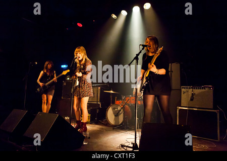 American rock band Bleached performing live in a Treibhaus concert hall ...