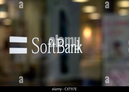 shop window of SoftBank Group Corp. branch Nagoya Ekimae Japan showing ...