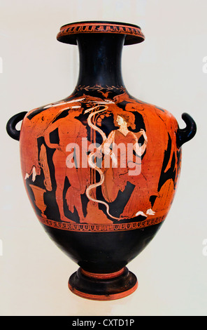 Terracotta hydria (water jar). Culture: Greek, Attic. Dimensions: H. 14 ...