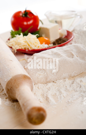 Pizza with ingredients Stock Photo - Alamy
