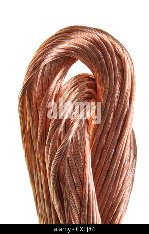 Swirl copper wire isolated on white background Stock Photo - Alamy