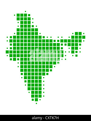 Square dots pattern map of India. Indian dotted pixel map with national ...
