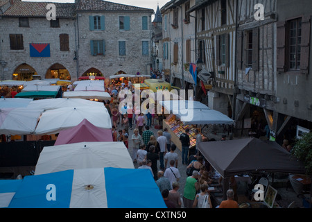 Marche Nocture, night market, Eymet, Dordogne, France Stock Photo - Alamy