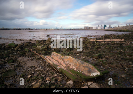 Part of a boat on the beach at Paull near Hull Stock Photo - Alamy