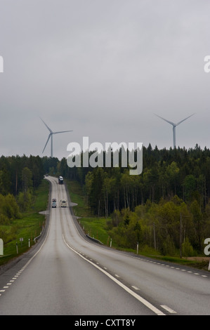 European route E4 in the Robertsfors Municipality, Västerbotten County ...