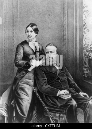 President Rutherford B. Hayes with First Lady Lucy Ware Webb Hayes ...