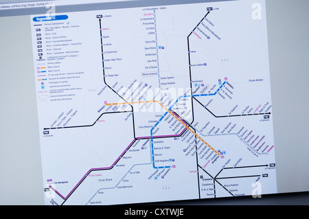 Subway Map Rome Italy Stock Photo - Alamy