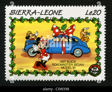 Sierra Leone postage stamp - Disney cartoon characters - Mickey Mouse ...