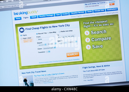Booking Buddy website - online travel arrangements Stock Photo - Alamy