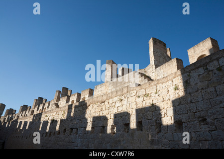 Crenelated walls of a medieval castle Stock Photo - Alamy