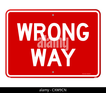 Australian traffic sign: Wrong Way - Go Back Stock Photo - Alamy