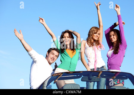 people group fun in cabriolet Stock Photo - Alamy