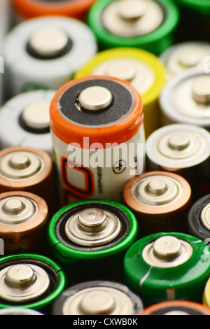 Composition with alkaline batteries Stock Photo - Alamy
