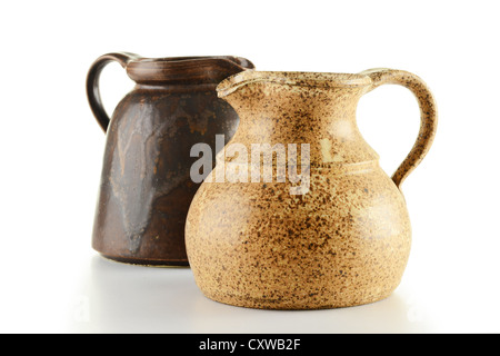 Two jugs of milk isolated on white Stock Photo - Alamy