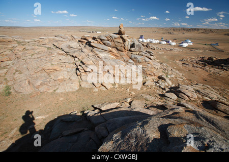 Rocks formation at Baga Gazriin Chuluu, Gobi Desert, Mongolia Stock ...