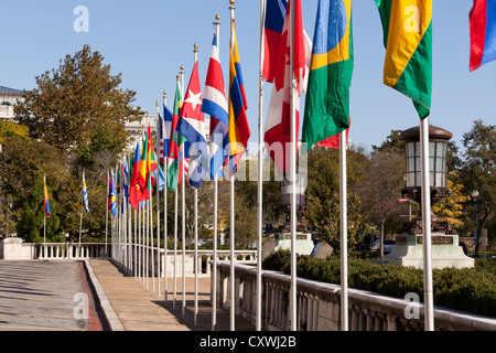 Multi national flags on poles Stock Photo - Alamy