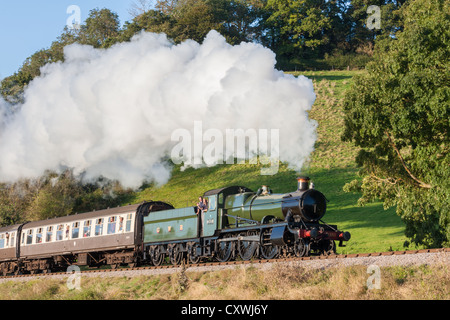 Great Western Railway 2-6-0 (WSR Mogul) No. 9351 steam engine and ...