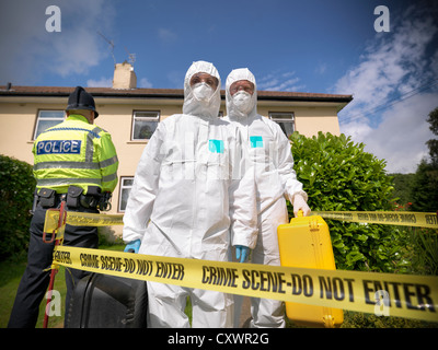 Crime scene investigation, forensic people at a murder scene. Police ...