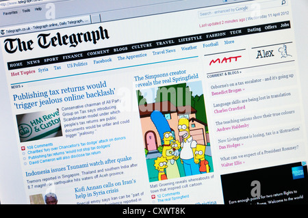 The Telegraph Newspaper Website or web page on a laptop screen or ...