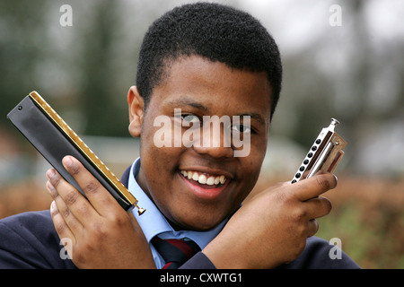 Harmonica player Philip Achille pictured when a pupil at Solihull ...