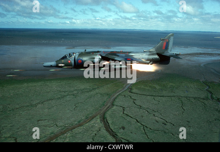 RAF Harrier firing SNEB rockets Stock Photo - Alamy