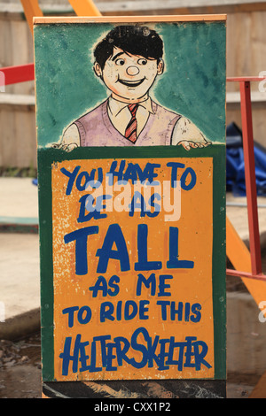 Signage used on a traditional British fairground ride Stock Photo - Alamy