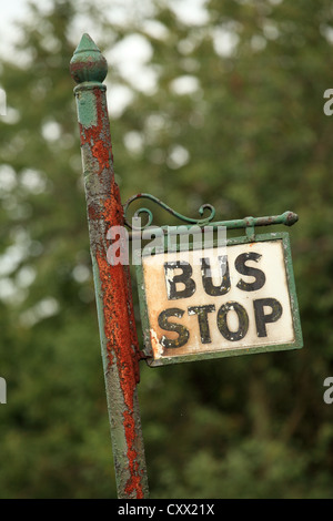 Vintage Bus Stop Stock Photo - Alamy