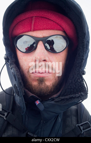 Arctic explorers - Portrait of polar explorer, inland ice, Greenland ...