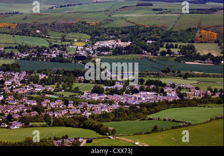 The Scottish Borders town of Melrose the River Tweed and village of ...
