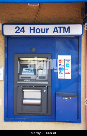 24 hour ATM machine, cash zone, in several languages, Vilajoyosa ...