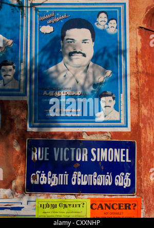 India, Pondicherry Territory, Pondicherry, advertising posters and ...