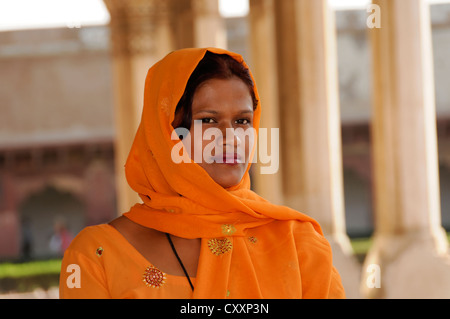 Portrait of a young Indian woman, Agra, Uttar Pradesh, India Stock ...