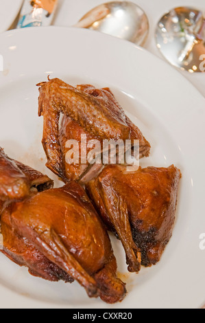 Chinese aromatic roasted duck meat and pancakes meal Stock Photo - Alamy