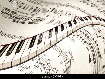 Piano keyboard, distorted Stock Photo - Alamy