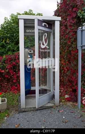 Public Telephone Box France Telecom Company Glass Phone Kiosk Stock ...