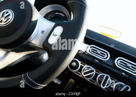 View of steering wheel in modern car, closeup Stock Photo - Alamy