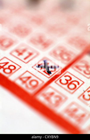 crossed out numbers on lottery ticket Stock Photo - Alamy