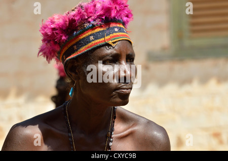 One of the wives of King Fon Abumbi II in traditional costume, palace ...