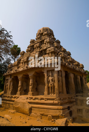 The Rock Cut Dharmaraja Ratha Temple, Mahabalipuram, India Stock Photo ...