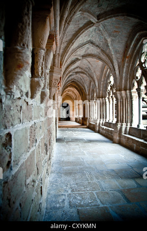 Poblet monastery cloister. Columns and arcades. Tarragona, Catalonia ...