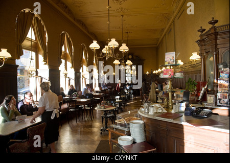 Cafe Sperl, a typical traditional Viennese cafe in central Vienna ...