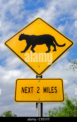 Florida Panther caution sign Everglades National Park ENP Florida FL ...