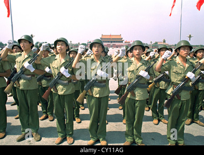 People's Liberation Army soldiers on Great Wall of China, 1980 Stock ...
