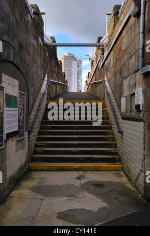 Stairs leading to a railway station platform Stock Photo - Alamy