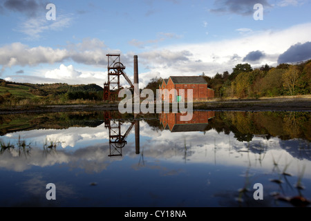Cefn Coed Mining museum, Crynant, Neath Valley, winding gear shaft head ...