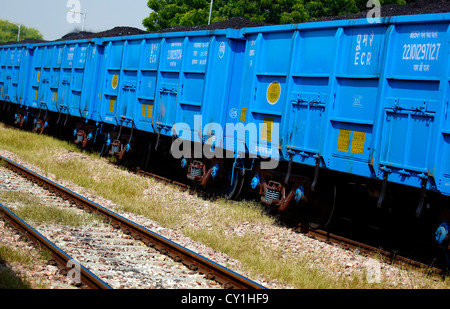 Railroad train freight container carriers, New Delhi,India Stock Photo ...