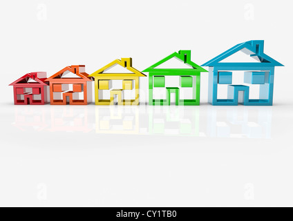 ENERGY EFFICIENCY Colourful House symbols property market - Concept ...