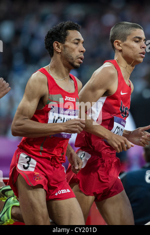 Abdalaati Iguider (MAR) and Matt Centrowitz (USA) competing in the men ...