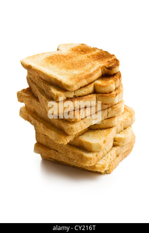 Toasted bread on white background, top view Stock Photo - Alamy