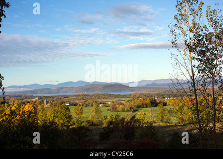 A western view across Vermont's Champlain Valley to New York's ...